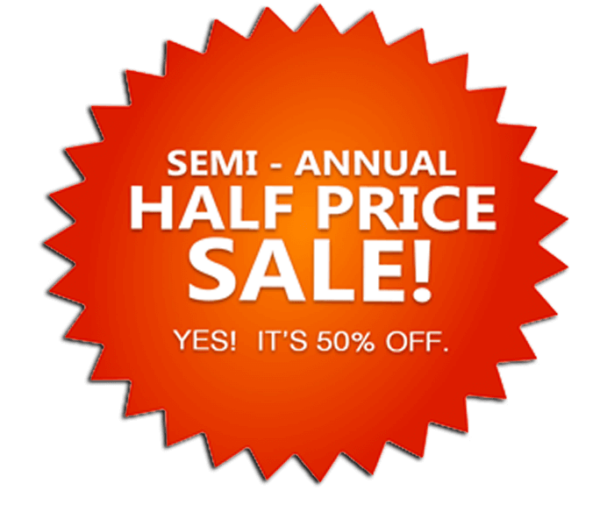 Semi Annual Half-Price Sale - Stuff Etc